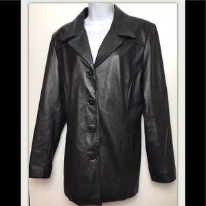 Wilsons Leather | Jackets & Coats | Wilson Leather Black Coat Split ...